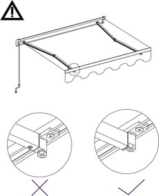 vidaXL Automatická zatahovací markýza 350 x 250 cm [3051228] Barva: Modro-bílá