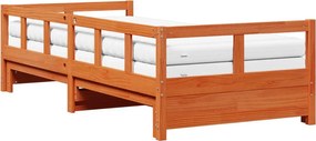 Válenda s přistýlkou a matracemi voskově hnědá 80x200 cm 3321040