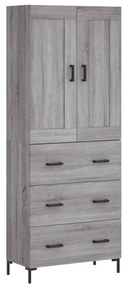 vidaXL Skříň highboard šedá sonoma 69,5 x 34 x 180 cm kompozitní dřevo