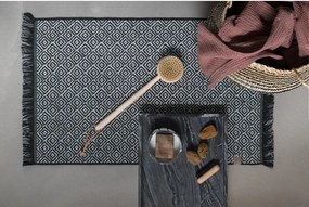 Černá textilní koupelnová předložka 50x80 cm Morocco – Mette Ditmer Denmark