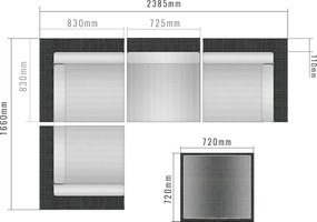 DEOKORK Ratanová variabilní sestava SEVILLA  pro 4-5 osob (antracit)