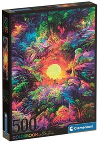 Clementoni - Puzzle 500 Color Boom Psychedelic Jungle Sunrise