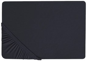 Bavlněné prostěradlo 180 x 200 cm černé JANBU Beliani