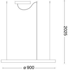 Ideal Lux - LED Lustr na lanku ORACLE SLIM LED/53W/230V 4000K pr. 90 cm černá