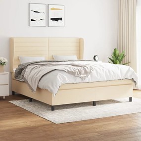 Box spring postel s matrací krémová 180x200 cm textil 3128066