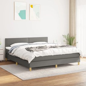 Box spring postel s matrací tmavě šedá 160x200 cm textil,  3140546
