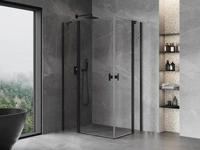 Mexen, Mexen Mist Duo výklopný sprchový kout 100 x 95 cm, průhledný, černý - 8A4-100-095-70-00