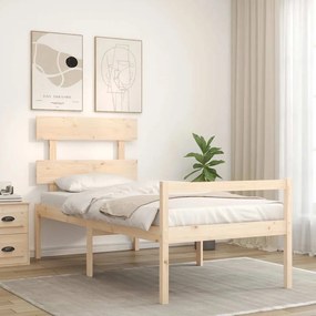 Postel s čelem pro seniory Single masivní dřevo 3195316