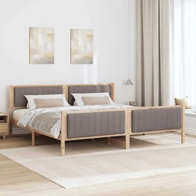 Rám postele Hnědá a taupe 200 x 200 cm Masivní borovicové dřevo 3394301