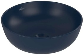 Villeroy & Boch Artis - Umyvadlo na desku, průměr 43 cm, bez přepadu, bez otvoru pro baterii, CeramicPlus, Nightfall 417943R6