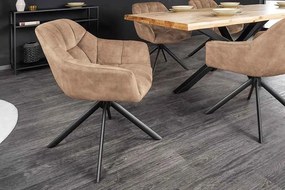 Designová otočná židle Vallerina šedo-hnědý samet