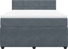 Box spring postel s matrací tmavě šedá 160x200 cm samet 3287783