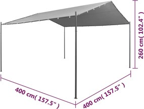 vidaXL Marketos Zahradní party stan z oceli 400 x 400 x 260 cm antracitový