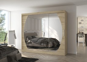 ADRK Furniture Skříň s posuvnými dveřmi a zrcadlem CAMBE 250 ADRK-SW-CAM-S-250