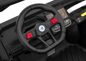 Ramiz Dětské auto Pick-Up Speed 900 bílé + pohon 4x4 + pohyblivá korba + zavazadlový prostor + dálkové ovládání + lopatka + LED a zvuky