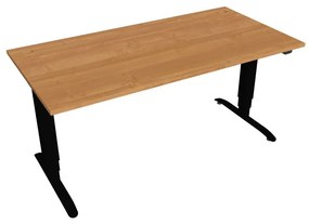 Elektr. nastavitelný stůl 160x80 - HOBIS MOTION MS 3 1600 Dekor stolové desky: olše, Barva kovové podnože: černá
