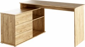 Rohový psací stůl MADJAR - dub artisan