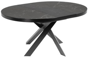 Černý kulatý rozkládací jídelní stůl s keramickou deskou ø 160 cm Vashti – Kave Home