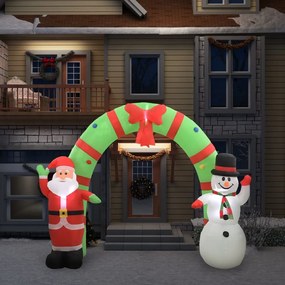 vidaXL Vánoční nafukovací Santa a sněhulák brána LED 300 x 90 x 223 cm [289303]