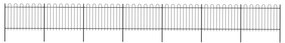 vidaXL Zahradní plot s obloučky ocelový 11,9 x 1,2 m černý
