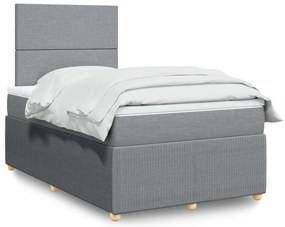 Box spring postel s matrací světle šedá 120x190 cm textil