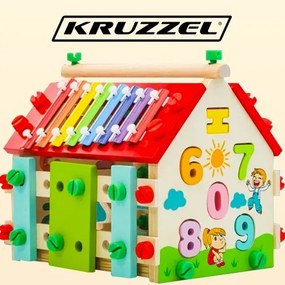 Montessori multifunkční dřevěný domeček Kruzzel 22564