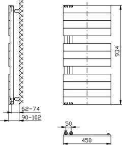 Aqualine Mili DC600T otopné těleso 450 x 934 mm bílá