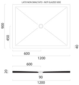 Sapho Keramická sprchová vanička, obdélník 120x90x2cm, agave mat 46120904