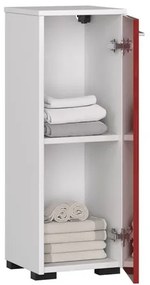 Koupelnová skříňka FIN S30 - bílá/červená lesk