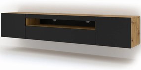 BIM Televizní stolek AURA 200 cm univerzální dub artisan, černý mat