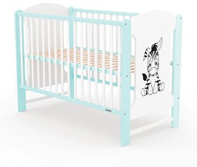 Dětská postýlka New Baby ELSA standard Zebra bílo-mátová Barva: zelená