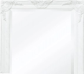 Nástěnné zrcadlo barokní styl 100 x 50 cm bílé 243679