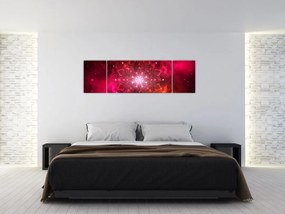 Obraz červené abstrakce (170x50 cm)