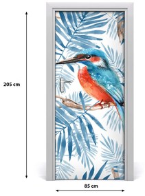 Samolepící fototapeta na dveře Ptáci a listí 85x205 cm