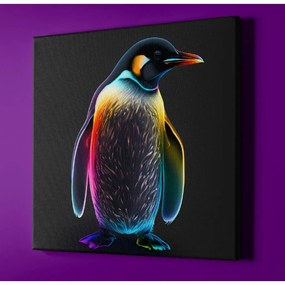 Obraz na plátně - barevný tučňák FeelHappy.cz Velikost obrazu: 100 x 100 cm