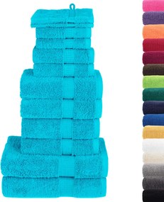 12dílná sada ručníků Premium SOLUND tyrkysová 600 g/m² 137583
