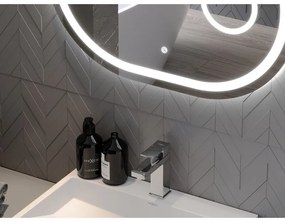 Mexen Umba podsvícené koupelnové zrcadlo s kosmetickým zrcátkem 80 x 60 cm, LED 6000K, ventilátor - 9822-080-060-611-00