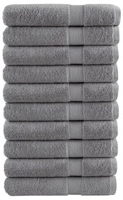 Prémiové ručníky SOLUND 10 ks šedé 100x200 cm 600 g/m² 137319