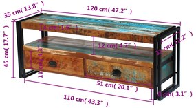 vidaXL Marketos TV stolek masivní recyklované dřevo