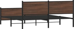 Kovový rám postele bez matrace hnědý dub 183 x 213 cm 3301374
