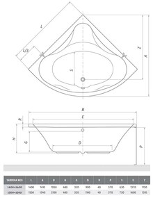 Roth Rohová akrylátová vana SABRINA NEO Varianta: rozměry: 140x140 cm, orientace: Uni - (SABRINA NEO 140 - 9620000)