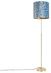 Stojací lampa zlatá / mosazná se sametovými odstíny motýlů 40/40 cm - Parte