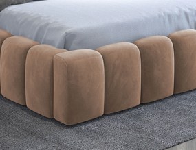 Eltap Čalouněná postel Lamica s úložným prostorem - dřevo Materiál a barva potahu: Monolith 63 - růžová, Rozměry (cm): 140x200