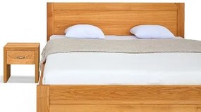 Dřevěná postel z masivu Postelia ESTER Dub s úložným prostorem 160x200cm - dubové dvoulůžko o šíři masivu 3,7 cm