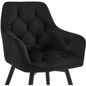 Otočné jídelní křeslo JORK360 VELVET, černé