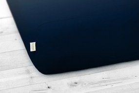Jersey prostěradlo tmavě modré na výšku matrace do 30 cm Velikost: 220 x 200