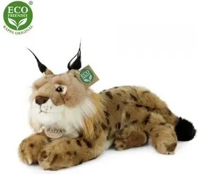 RAPPA Plyšový rys ležící 28 cm / ECO-FRIENDLY / od 0 měsíců