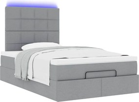 Osmanský rám postele s matrací světle šedá 120x190 cm textil 3313989