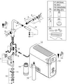 GROHE 31539000 - Dřezová baterie BLUE HOME L-výpusť lesklý chrom