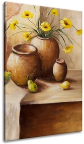 Gario Ručně malovaný obraz Žluté květy ve váze Rozměry: 100 x 70 cm